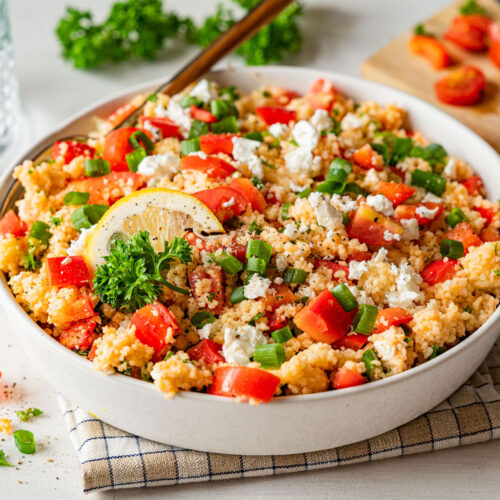 Couscous Tomato Feta Salad | quick & easy